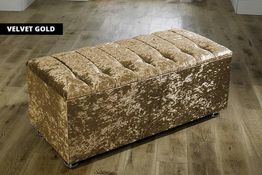 Velvet Ottoman Storage Box Deal Livingsocial